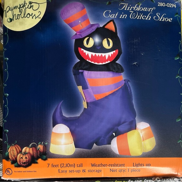 Holiday | Gemmy Pumpkin Hollow Airblown Cat In Witch Shoe | Poshmark